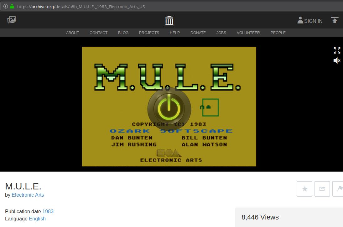 M.U.L.E. for Atari 48K Home Computers (Atari 400/800) – Carpe Ludum ...